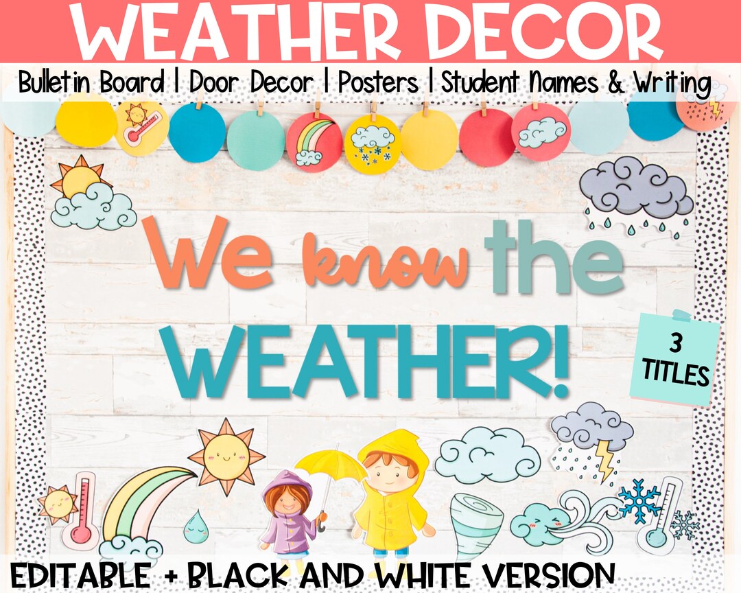 Weather Chart Bulletin Board & Classroom Decor Interactive - Etsy