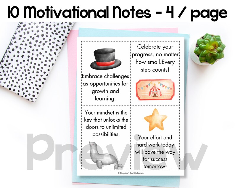 Circus Growth Mindset Posters - Motivational Notes, Social Emotional ...