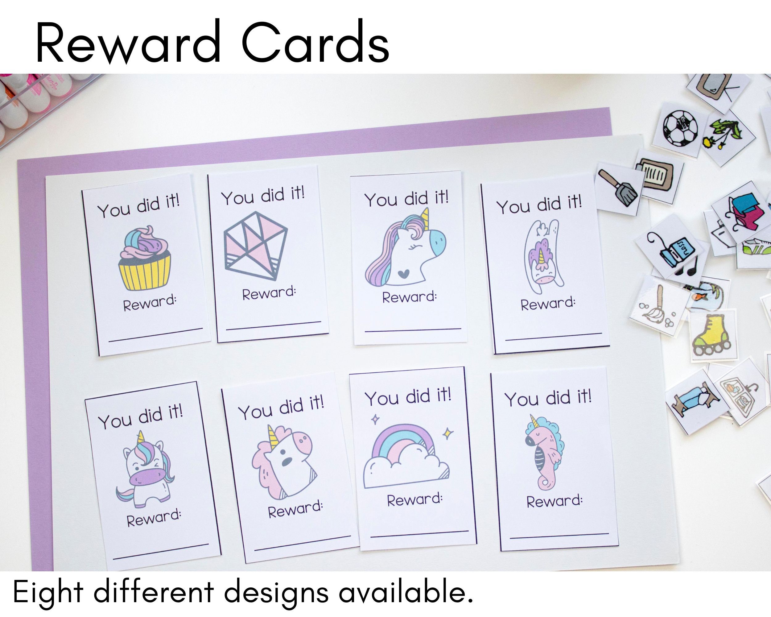 Printable Chore Charts Unicorn Themed, Editable Visual Schedule & Chore ...