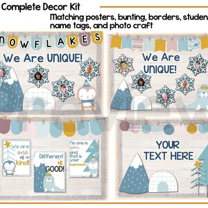 Snowflake Winter Bulletin Board & Classroom Decor Kit + Editable ...