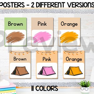Camping Themed Color Posters for Bulletin Boards and Classroom Decor ...
