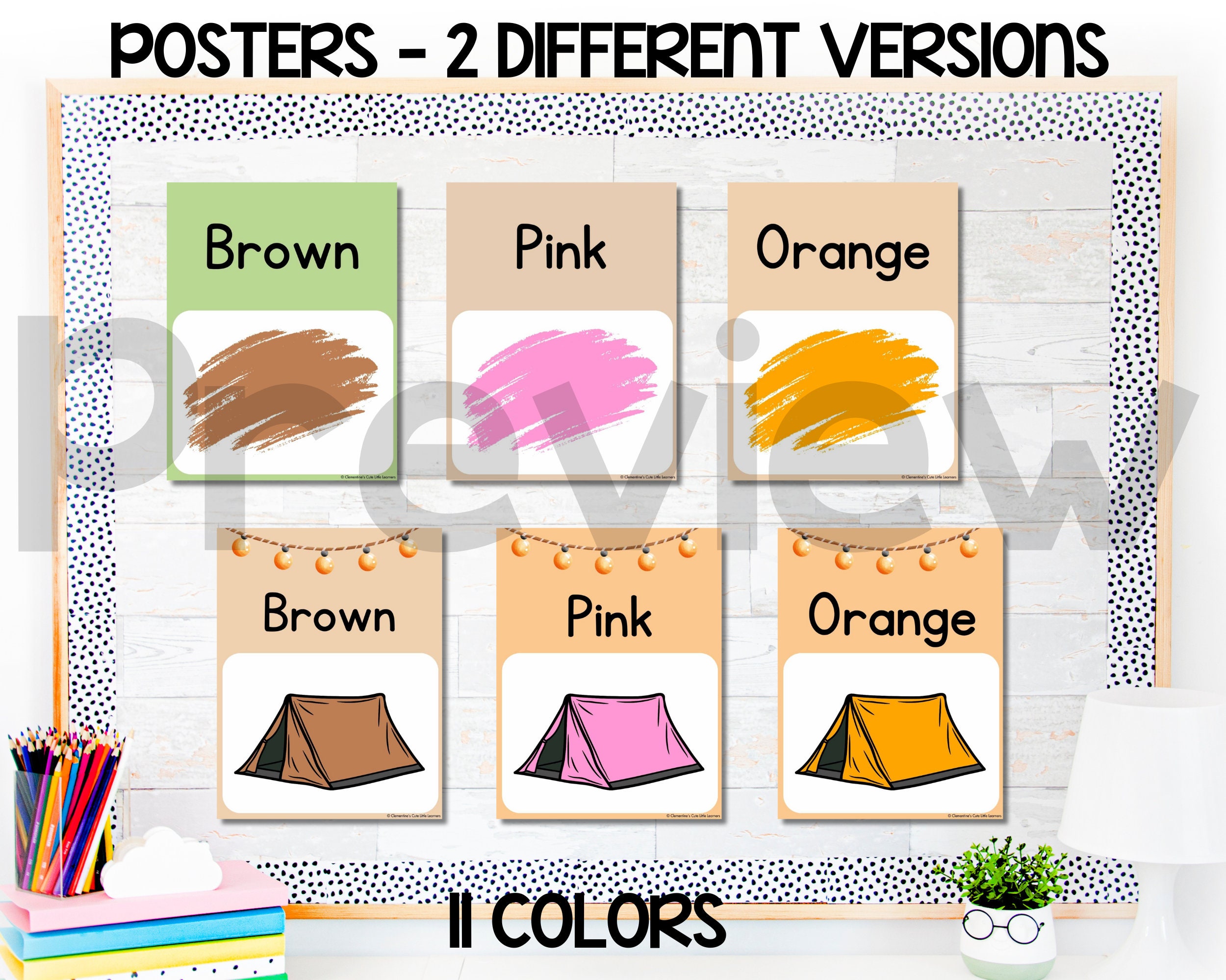 Camping Themed Color Posters for Bulletin Boards and Classroom Decor ...