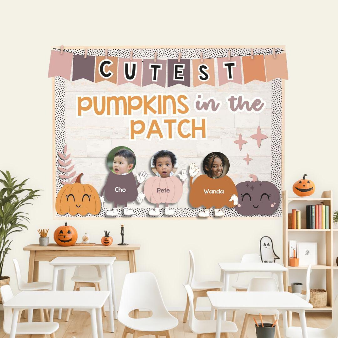 Fall and Halloween Pumpkin Bulletin Board Kit: Editable Classroom Decor ...