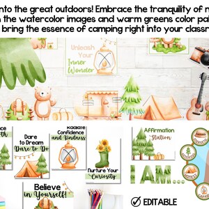 Camping Editable Classroom Decor Bundle, Bulletin Boards, Back to ...