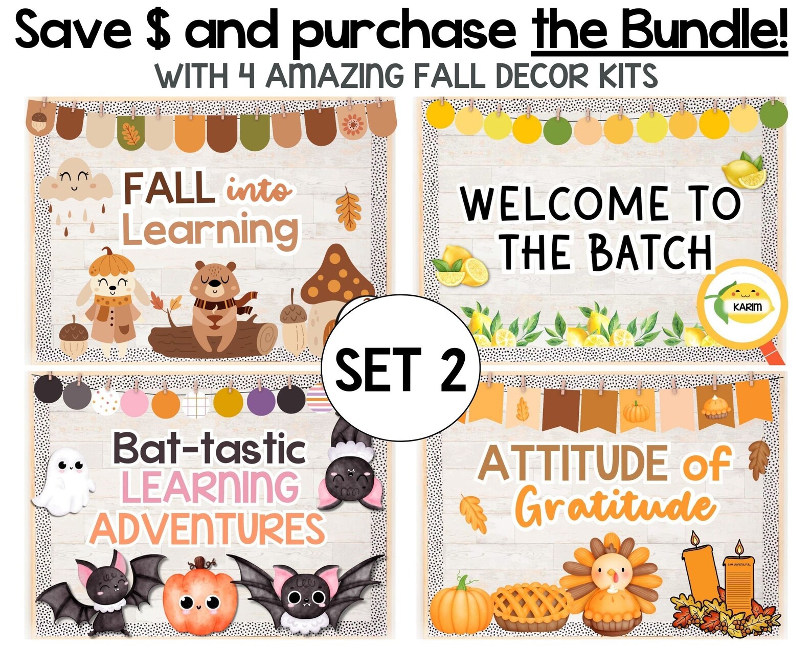 Back to School Bulletin Board Decor and Open House Kit Editable Door ...