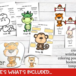 Chinese Zodiac Animals Activity Set Craftivities Posters - Etsy