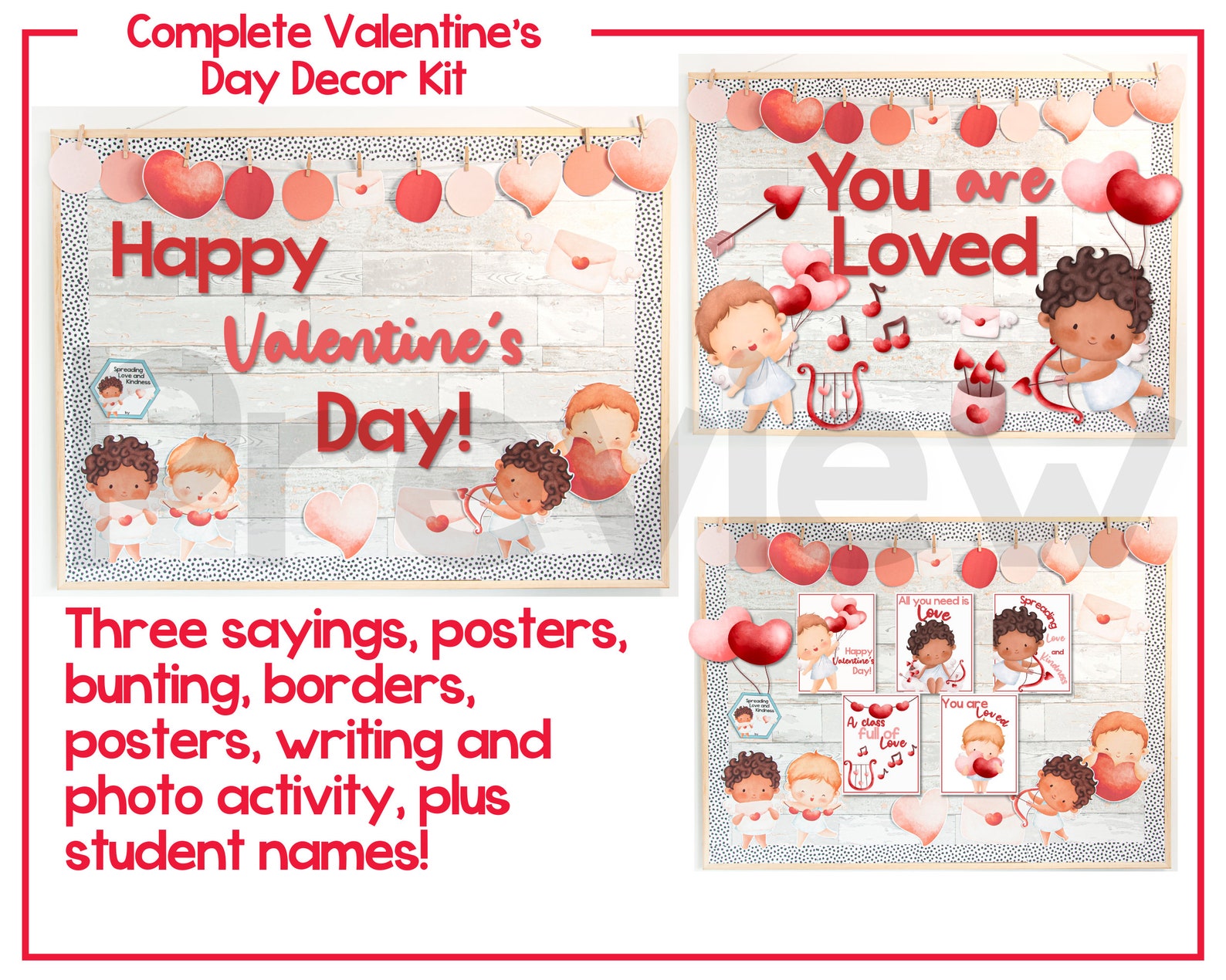 Cute Cupid Valentine's Day Bulletin Board & Interactive Classroom Decor ...