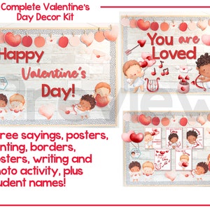 Cupid Valentine's Day Bulletin Board & Interactive Classroom Decor ...