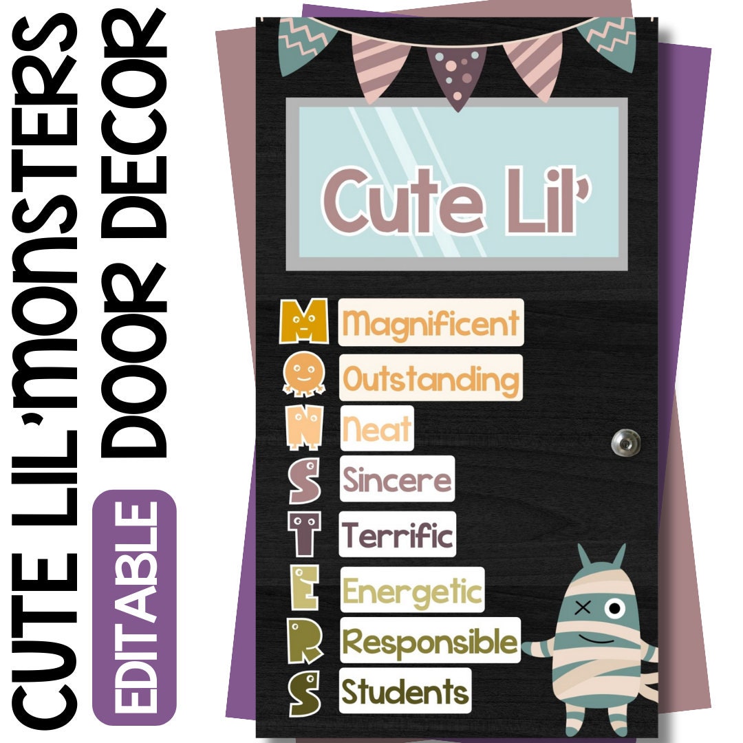 Cute Lil' Halloween Monsters Door Decor, Writing Prompts, Bunting ...