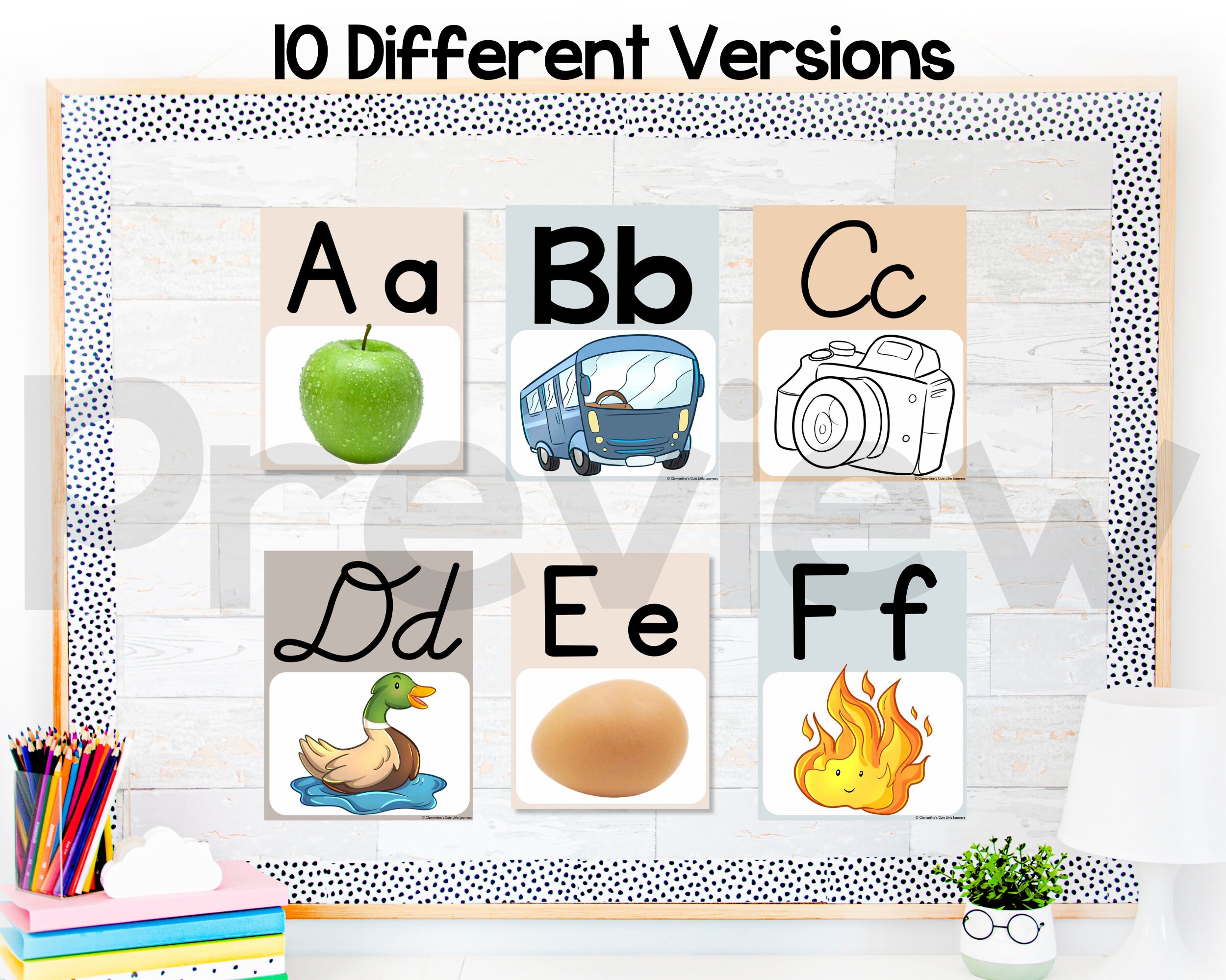 Alphabet Posters Boho Space Themed Primary Cursive & - Etsy