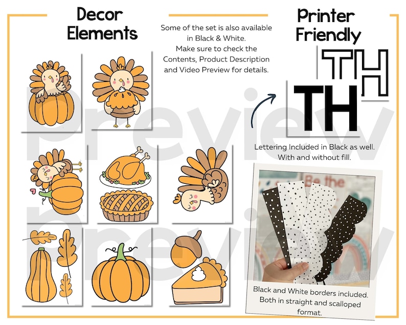 Thanksgiving Little Turkeys Bulletin Board, Printable Classroom Kit ...
