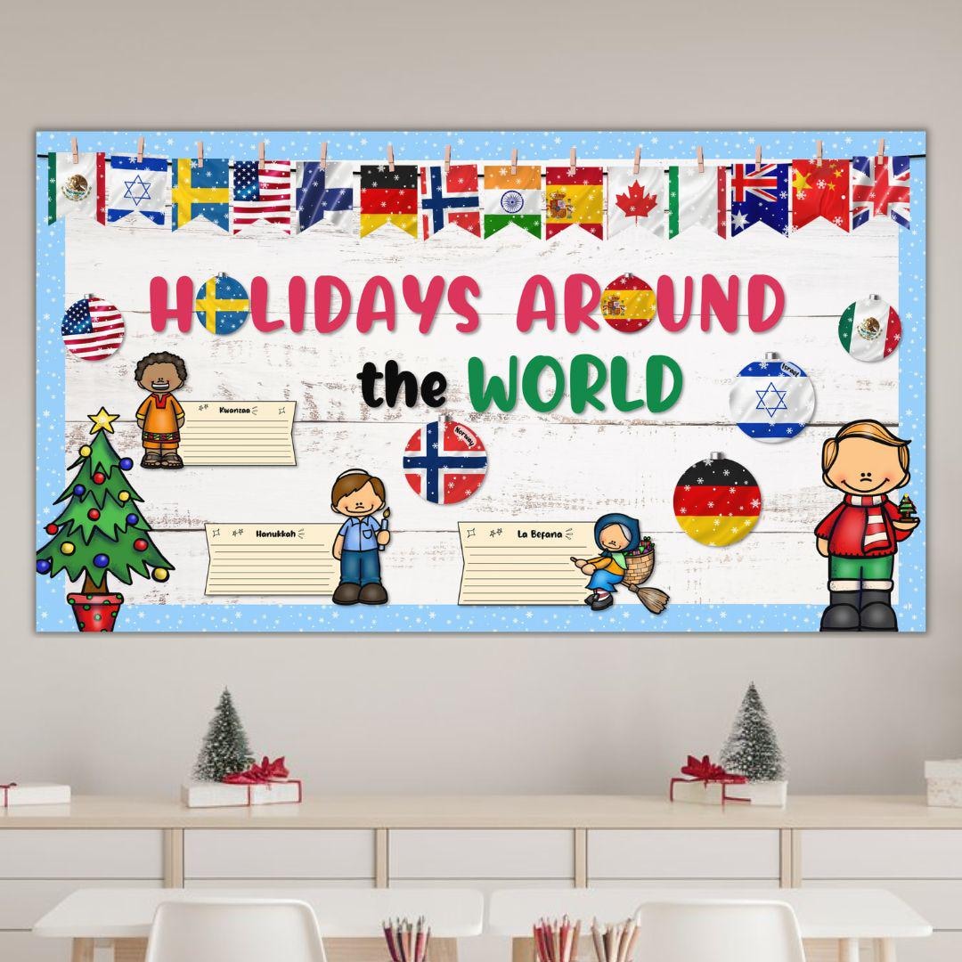 Christmas Around the World Bulletin Board & Classroom Decor Kit ...