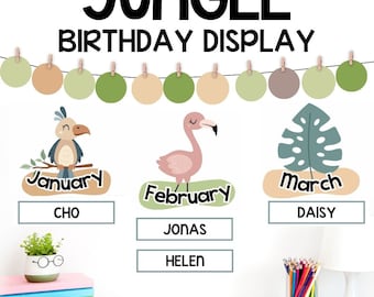 Birthday Display Boho-space, Editable Birthday Bulletin Board ...