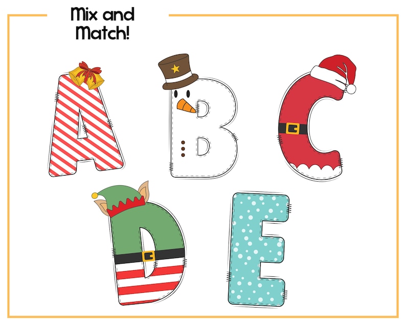 Christmas Bulletin Board Letters – Printable Holiday Alphabet for ...