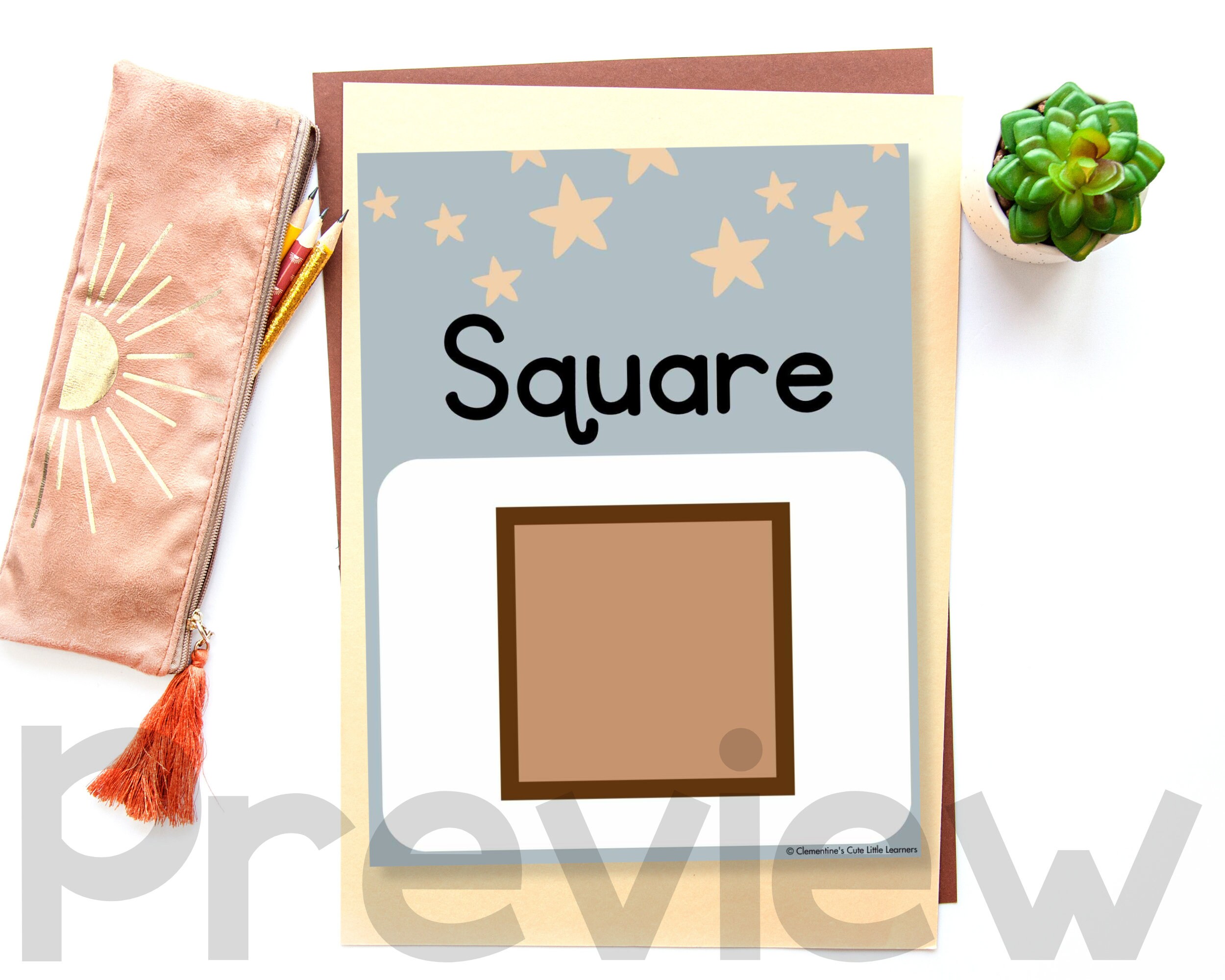 Boho-space Themed 2D and 3D Shape Posters for Bulletin Boards and Back ...