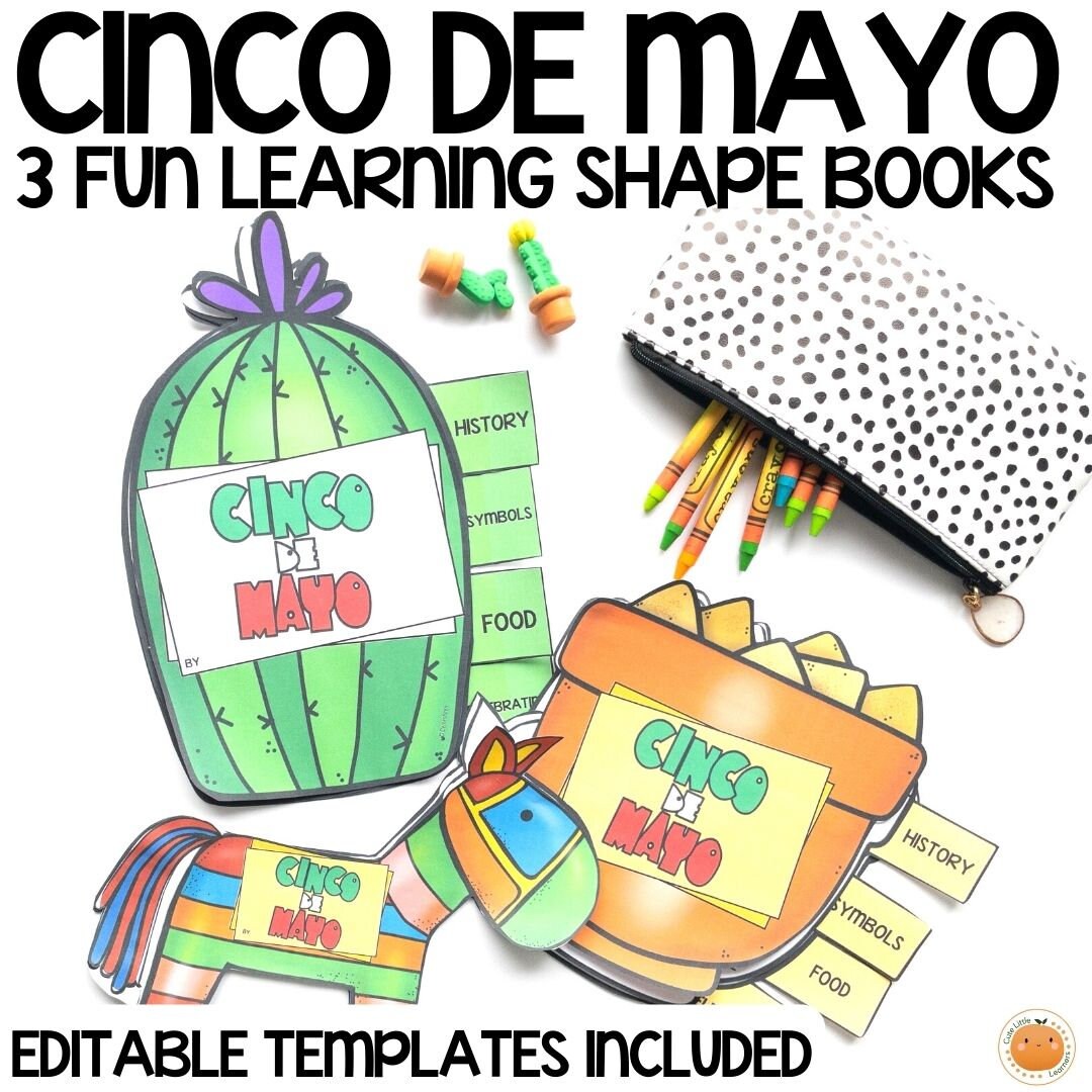 Cinco De Mayo Printable Shape Books for Learning Editable Version ...