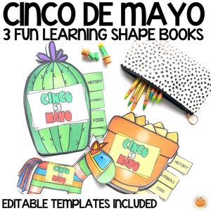 Cinco De Mayo Printable Shape Books for Learning Editable Version ...