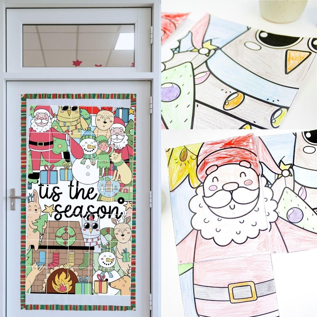 Christmas Collaborative Coloring Poster: Printable Bulletin Board Decor ...