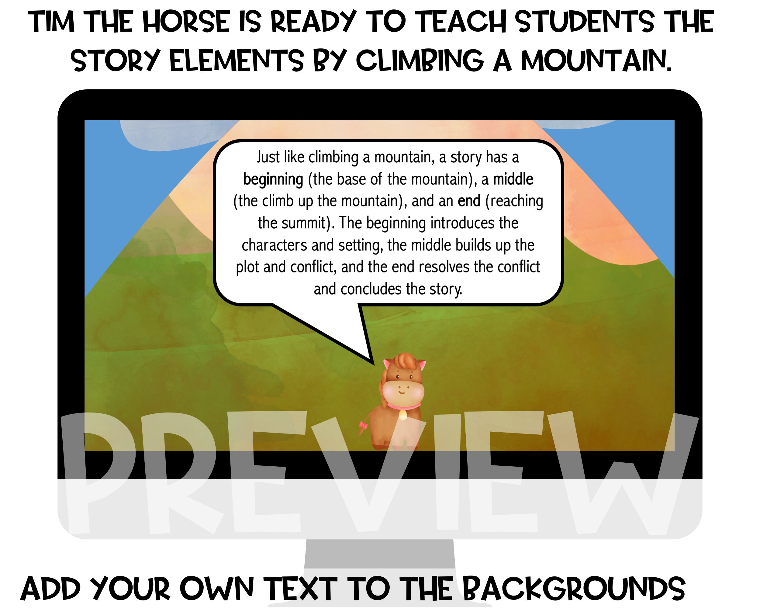 Story Mountain Lesson for Teaching Story Elements Editable Powerpoint ...