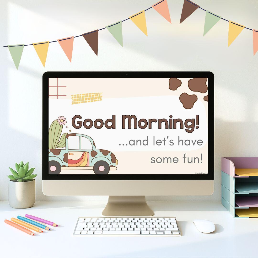 Retro Western Classroom Slides With Timers: Editable Templates (canva ...