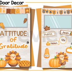 Thanksgiving Gratitude Bulletin Board & Classroom Decor Editable ...