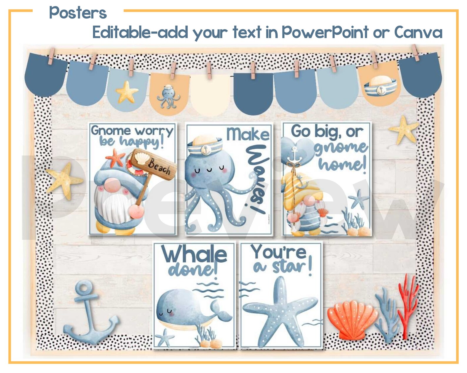 End of Year / Summer Fun Nautical Gnomes Bulletin Board & - Etsy