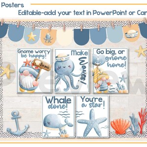 End of Year / Summer Fun Nautical Gnomes Bulletin Board & Classroom ...