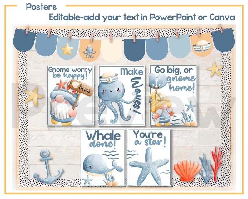 End of Year / Summer Fun Nautical Gnomes Bulletin Board & - Etsy