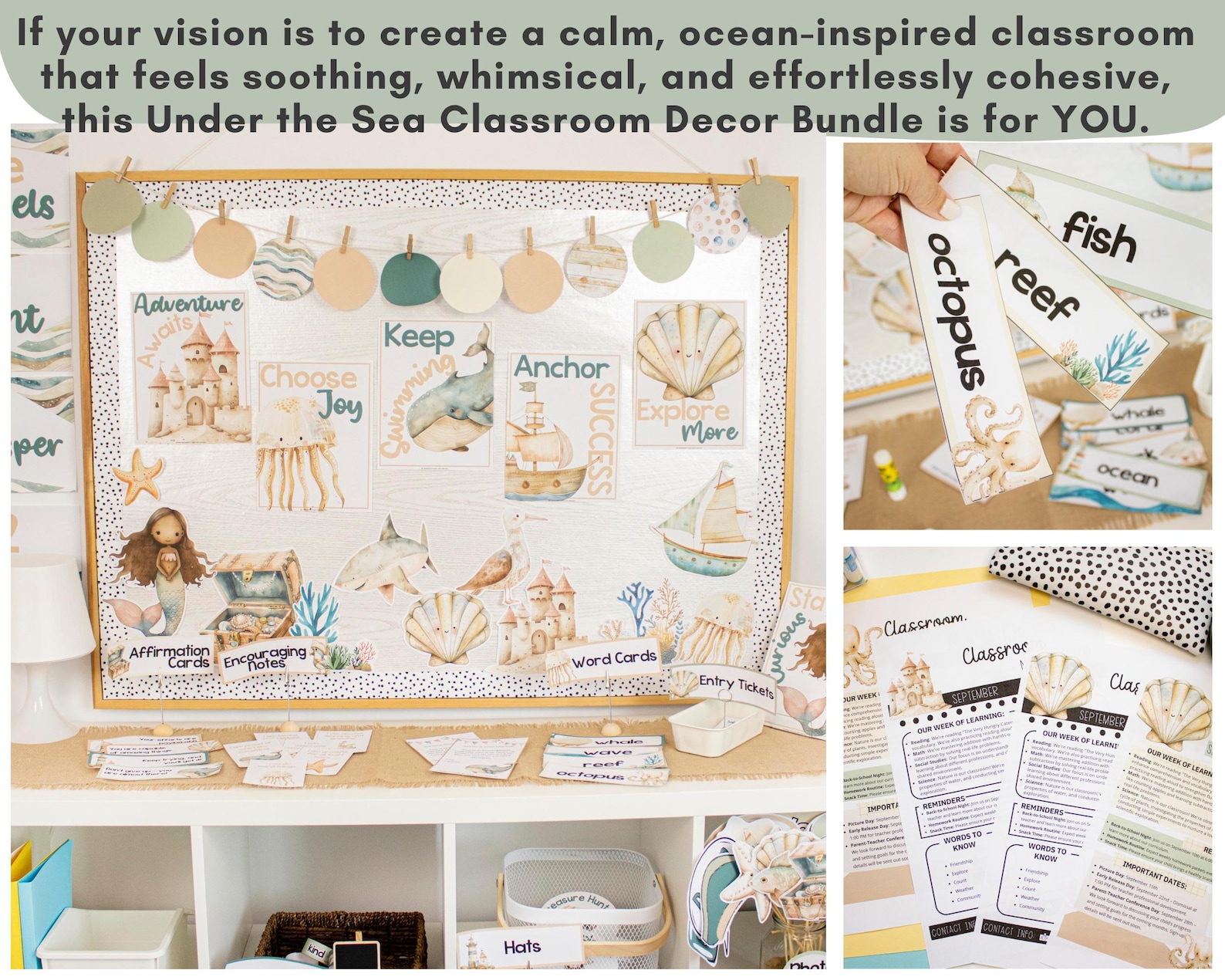 Ocean Classroom Decor Bundle | Under the Sea Theme, Editable Bulletin ...