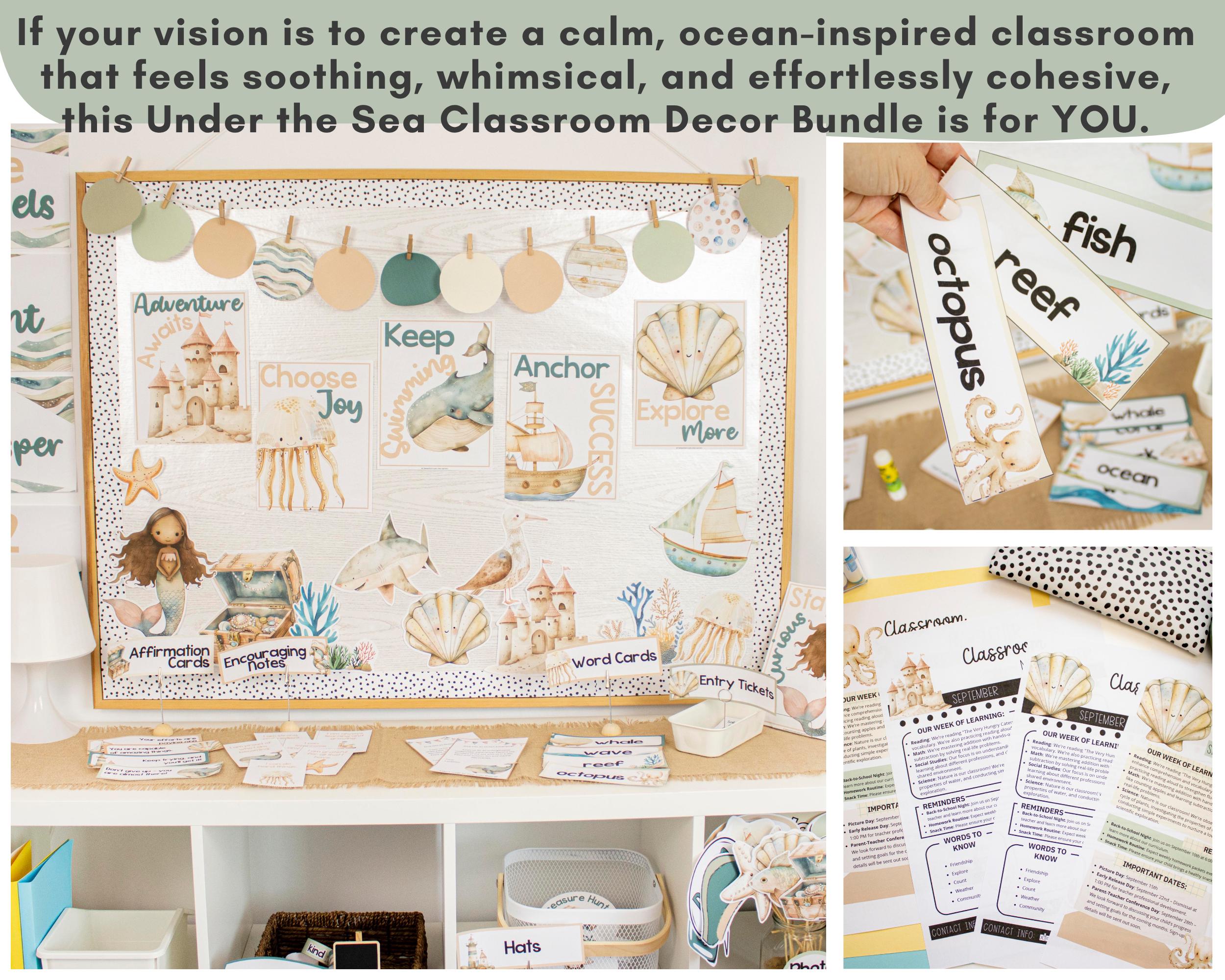 Ocean Classroom Decor Bundle | Under the Sea Theme, Editable Bulletin ...