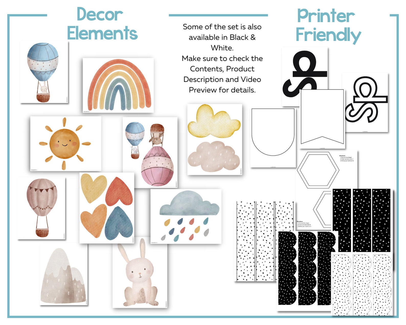 Hot Air Balloons Spring Bulletin Board & Interactive Classroom Decor ...