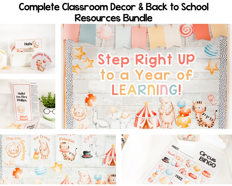 Circus Editable Classroom Decor Bundle, Bulletin Boards, Back to School ...