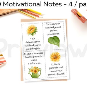 Sunflowers Themed Growth Mindset Posters - Motivational Notes, Bulletin ...