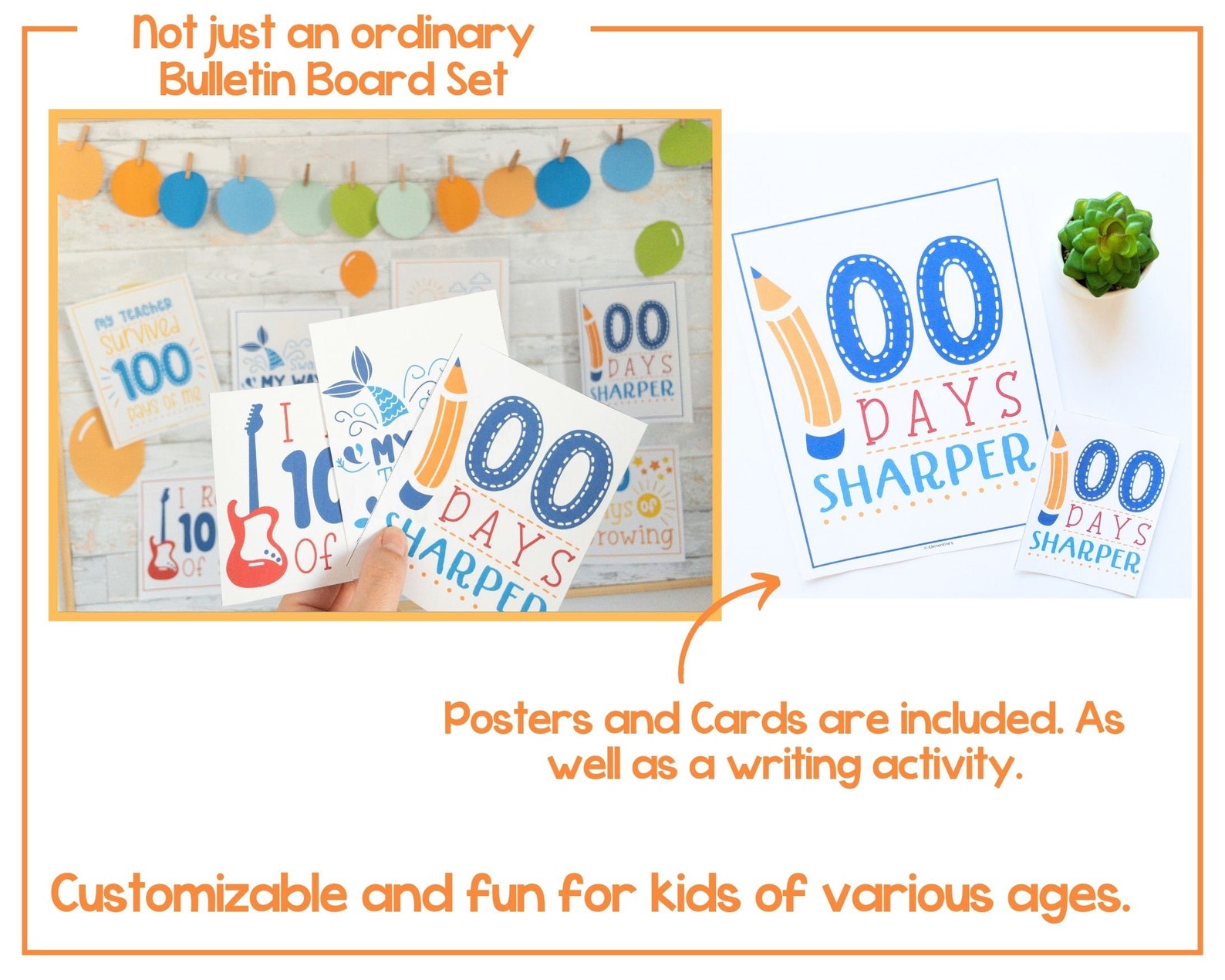 100 Days of School Class Decor, Editable Balloon Craft, Bulletin Board ...