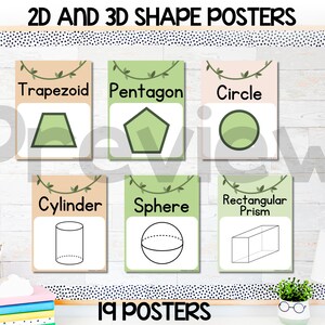 Jungle Safari Themed 2D and 3D Shape Posters for Bulletin Boards and ...