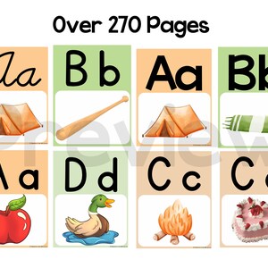 Alphabet Posters - Camping Themed - Primary, Cursive & Decorative Fonts ...