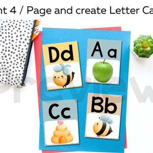 Bee Themed Alphabet Posters for Classroom Decor & Bulletin Board ...