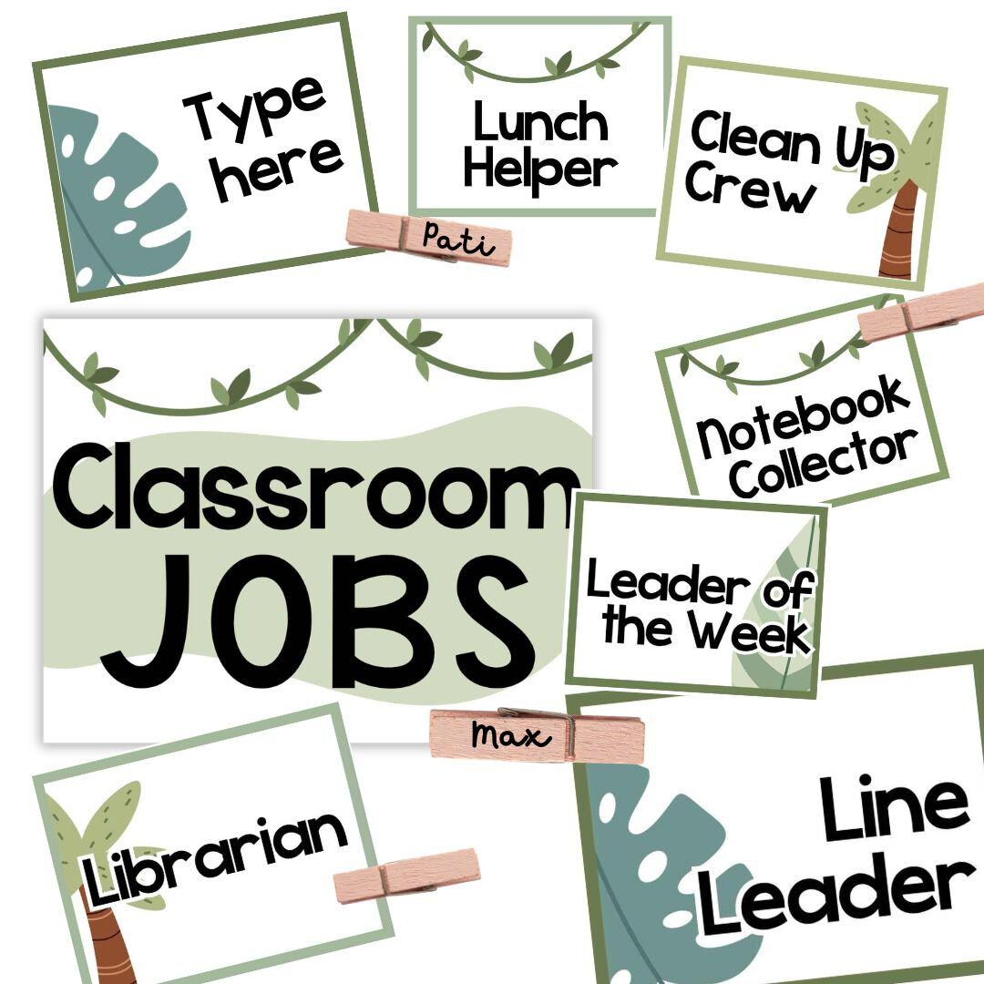 Jungle Safari Classroom Jobs Display, Editable, Perfect for Bulletin ...