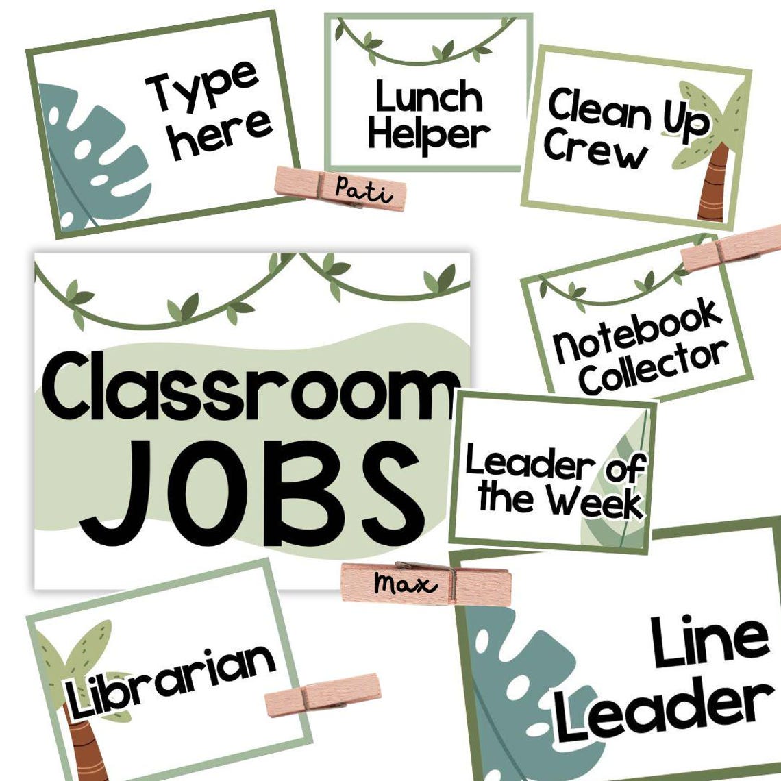 Jungle Safari Classroom Jobs – Editable Bulletin Board Decor - Etsy