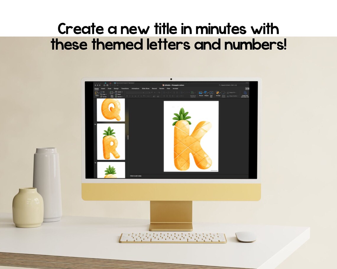 Pineapple Letters & Numbers for Bulletin Board / Classroom and Door ...