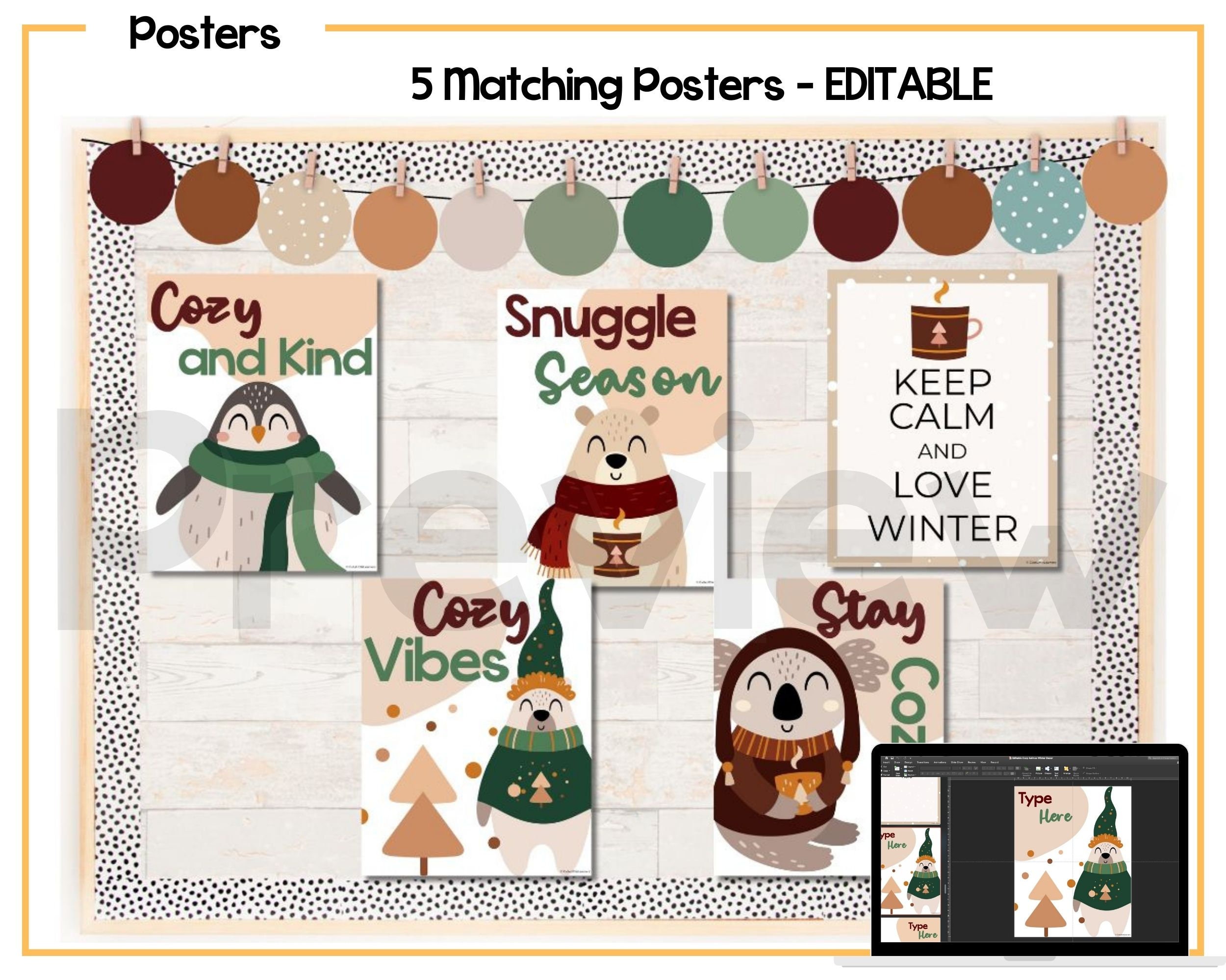 Cozy Winter Classroom Decor Door Decor & Bulletin Board - Etsy