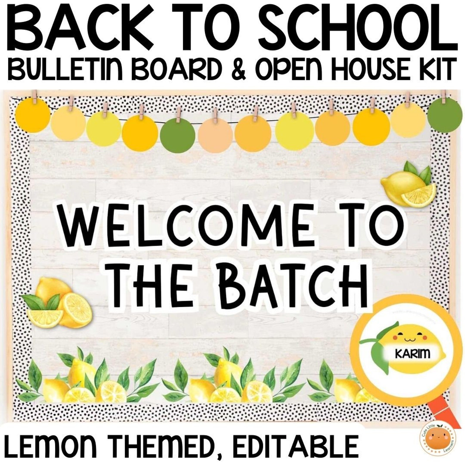 Back to School Bulletin Board Decor and Open House Kit Editable Door ...