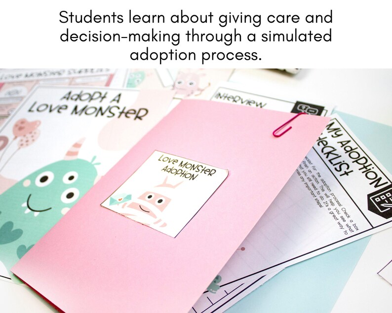 Adopt a Love Monster Project Based Learning, Printable Valentine's Day ...