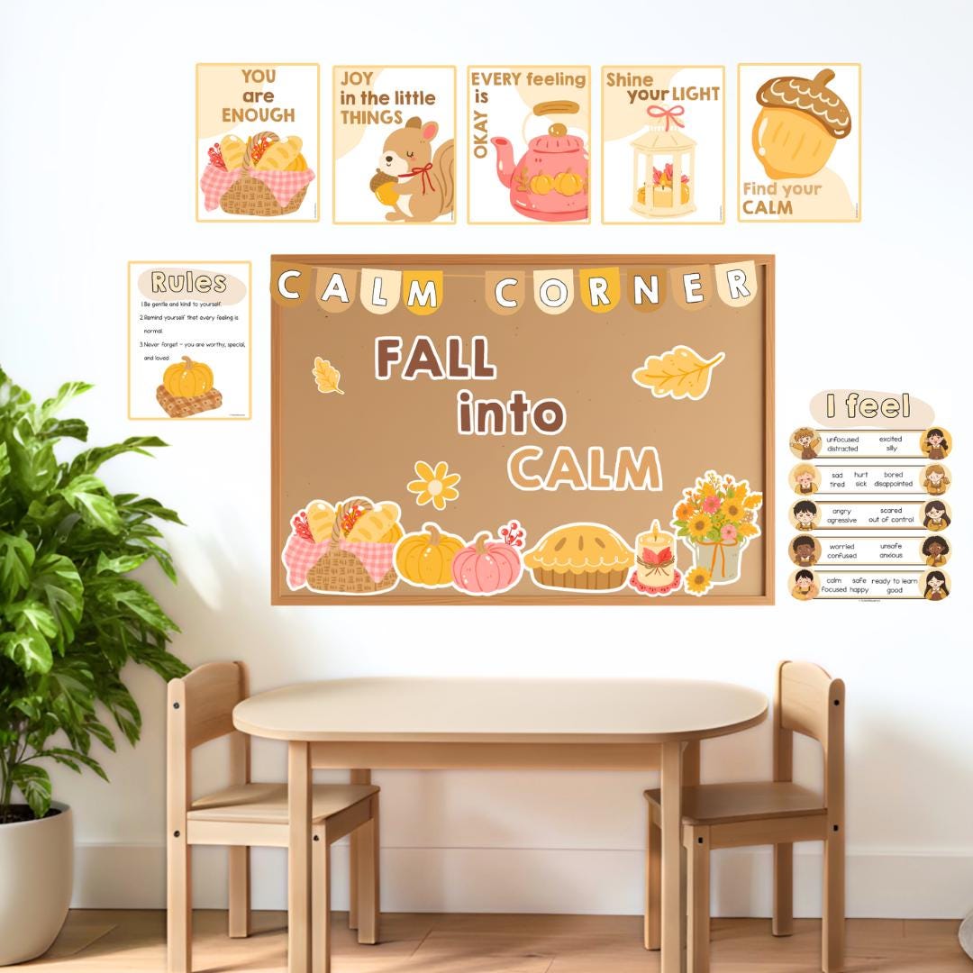 Fall SEL Classroom Kit | Editable Calm Corner Posters, Regulation Cards ...