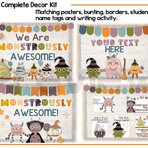 Cute Halloween Monsters Classroom Decor - Bulletin Board, Door Decor ...