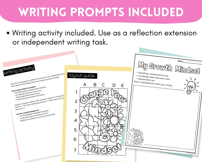 Collaborative Coloring Poster for Growth Mindset, Homeschool ...