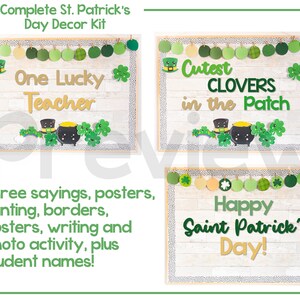 St. Patrick's Day Cutest Clovers Bulletin Board & Editable, Interactive ...