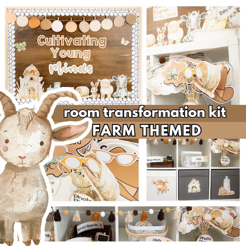 Calm Farm Classroom Makeover Kit | Bulletin Board Decor and ...
