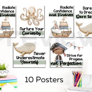 Marine Life Growth Mindset Posters - Motivational Notes, Social ...