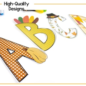 Thanksgiving Themed Letters and Numbers for Bulletin Board / Classroom ...